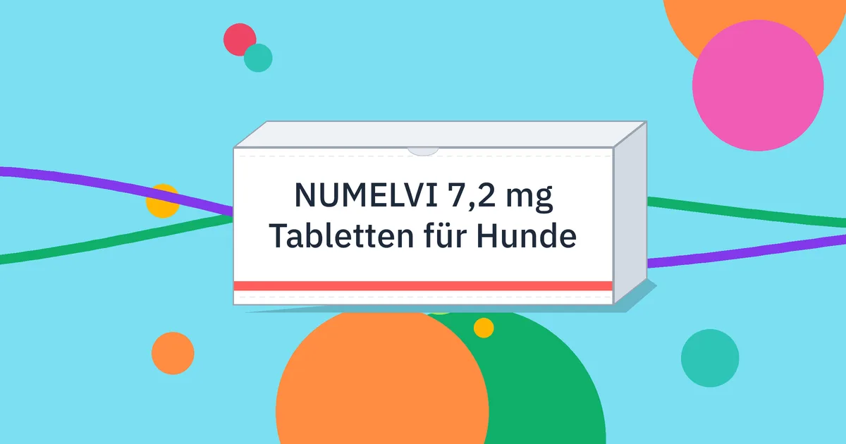 Symbolbild: Packung mit der Aufschrift NUMELVI 7,2 mg Tabletten für Hunde (PZN 20098662) – Verfügbarkeit und Bezug in Apotheken in Frankfurt am Main