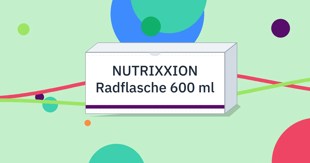 Symbolbild: Packung mit der Aufschrift NUTRIXXION Radflasche 600 ml (PZN 14213260) – Verfügbarkeit und Bezug in Apotheken in Frankfurt am Main