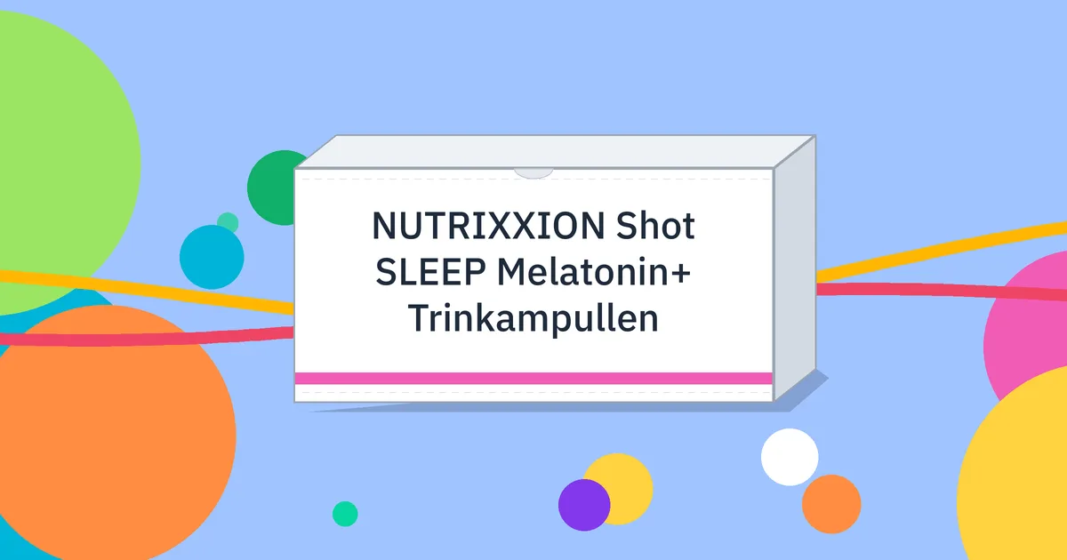 Symbolbild: Packung mit der Aufschrift NUTRIXXION Shot SLEEP Melatonin+ Trinkampullen (PZN 17167419) – Verfügbarkeit und Bezug in Apotheken in Frankfurt am Main