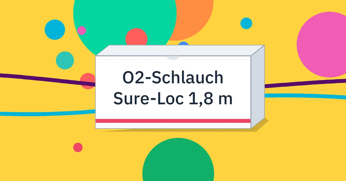 Symbolbild: Packung mit der Aufschrift O2-Schlauch Sure-Loc 1,8 m (PZN 17432927) – Verfügbarkeit und Bezug in Apotheken in Frankfurt am Main
