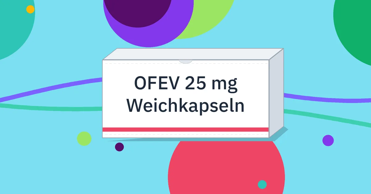 Symbolbild: Packung mit der Aufschrift OFEV 25 mg Weichkapseln (PZN 18453498) – Verfügbarkeit und Bezug in Apotheken in Frankfurt am Main
