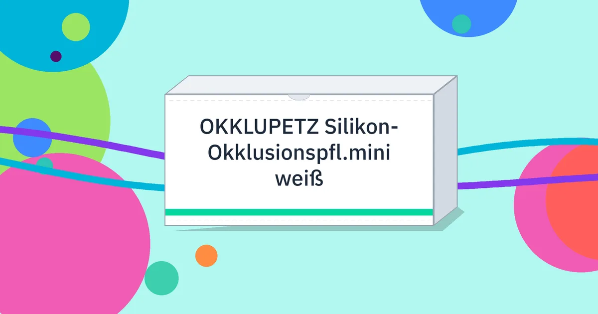 Symbolbild: Packung mit der Aufschrift OKKLUPETZ Silikon-Okklusionspfl.mini weiß (PZN 19227901) – Verfügbarkeit und Bezug in Apotheken in Frankfurt am Main