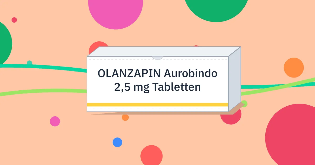 Symbolbild: Packung mit der Aufschrift OLANZAPIN Aurobindo 2,5 mg Tabletten (PZN 09618167) – Verfügbarkeit und Bezug in Apotheken in Frankfurt am Main