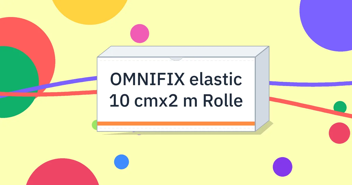 Symbolbild: Packung mit der Aufschrift OMNIFIX elastic 10 cmx2 m Rolle (PZN 19702868) – Verfügbarkeit und Bezug in Apotheken in Frankfurt am Main