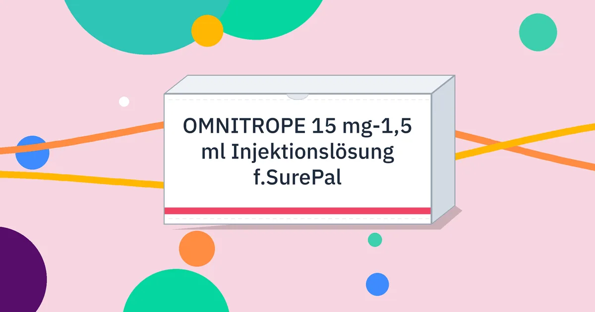 Symbolbild: Packung mit der Aufschrift OMNITROPE 15 mg-1,5 ml Injektionslösung f.SurePal (PZN 10073454) – Verfügbarkeit und Bezug in Apotheken in Frankfurt am Main