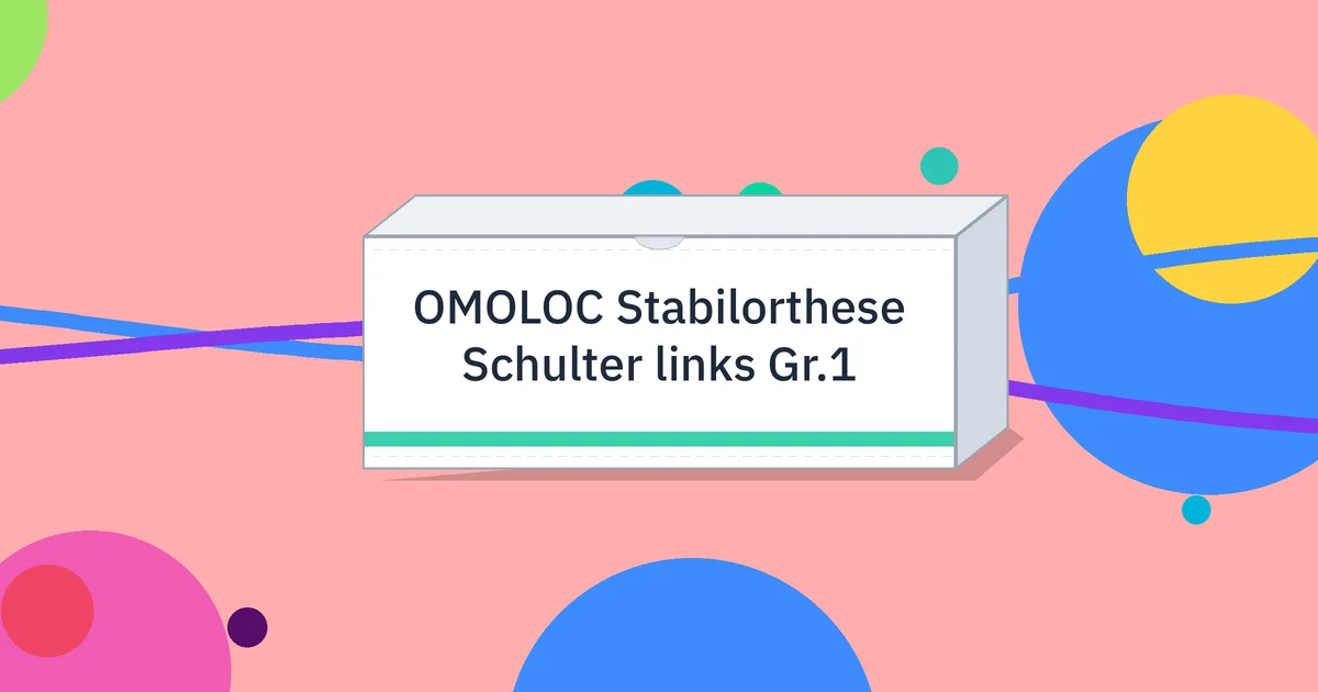Symbolbild: Packung mit der Aufschrift OMOLOC Stabilorthese Schulter links Gr.1 (PZN 10131743) – Verfügbarkeit und Bezug in Apotheken in Frankfurt am Main