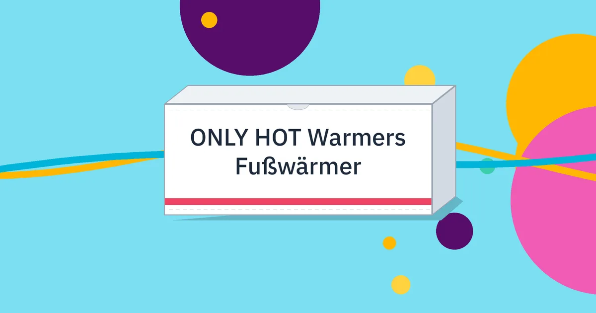 Symbolbild: Packung mit der Aufschrift ONLY HOT Warmers Fußwärmer (PZN 10205045) – Verfügbarkeit und Bezug in Apotheken in Frankfurt am Main