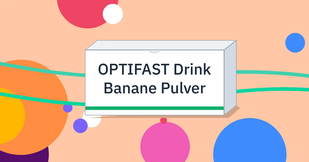 Symbolbild: Packung mit der Aufschrift OPTIFAST Drink Banane Pulver (PZN 17492326) – Verfügbarkeit und Bezug in Apotheken in Frankfurt am Main