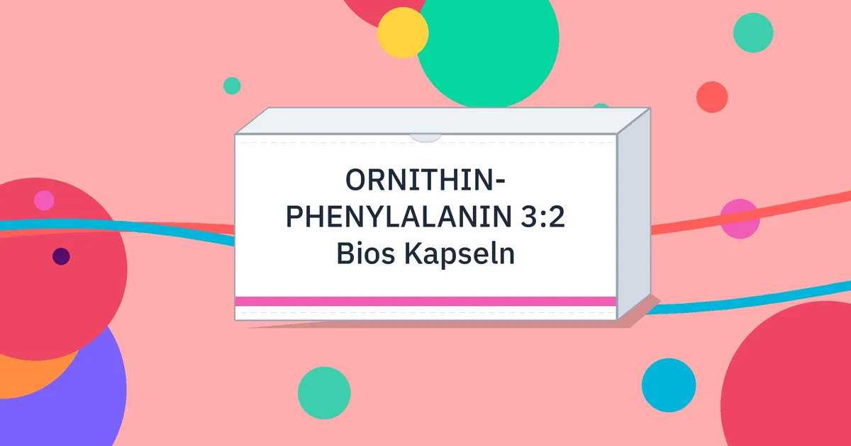Symbolbild: Packung mit der Aufschrift ORNITHIN-PHENYLALANIN 3:2 Bios Kapseln (PZN 10523242) – Verfügbarkeit und Bezug in Apotheken in Frankfurt am Main