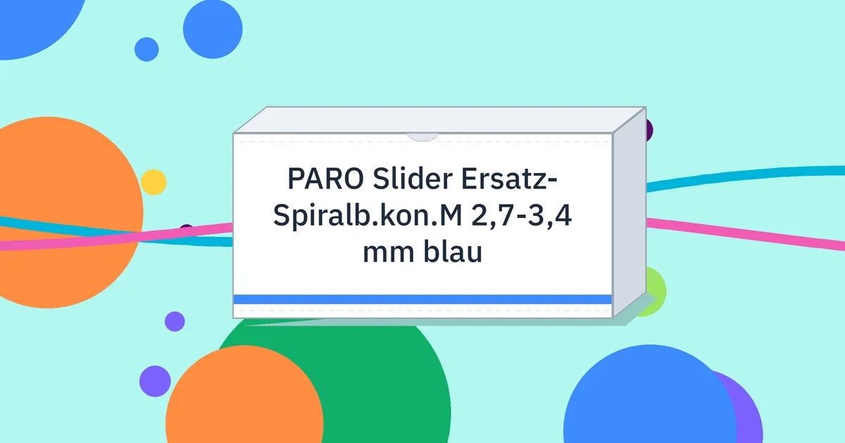 Symbolbild: Packung mit der Aufschrift PARO Slider Ersatz-Spiralb.kon.M 2,7-3,4 mm blau (PZN 12905315) – Verfügbarkeit und Bezug in Apotheken in Frankfurt am Main