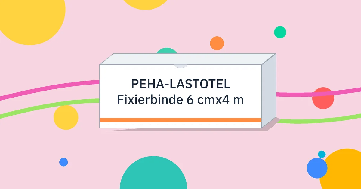 Symbolbild: Packung mit der Aufschrift PEHA-LASTOTEL Fixierbinde 6 cmx4 m (PZN 10074086) – Verfügbarkeit und Bezug in Apotheken in Frankfurt am Main