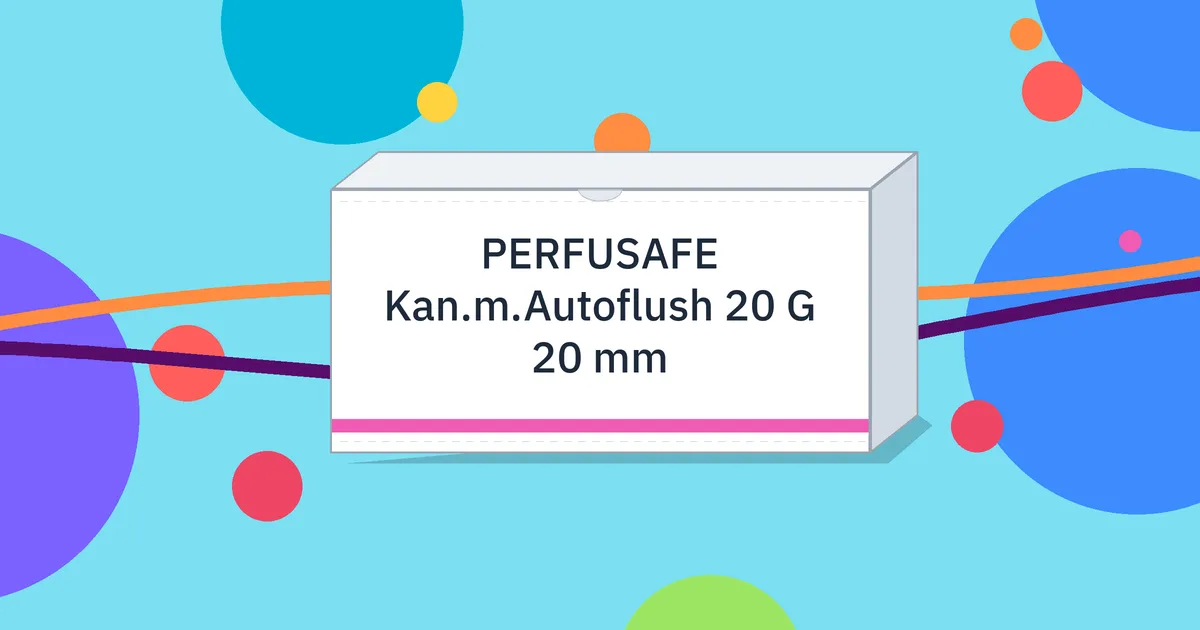 Symbolbild: Packung mit der Aufschrift PERFUSAFE Kan.m.Autoflush 20 G 20 mm (PZN 06556388) – Verfügbarkeit und Bezug in Apotheken in Frankfurt am Main