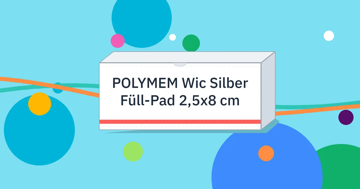 Symbolbild: Packung mit der Aufschrift POLYMEM Wic Silber Füll-Pad 2,5x8 cm (PZN 16784191) – Verfügbarkeit und Bezug in Apotheken in Frankfurt am Main