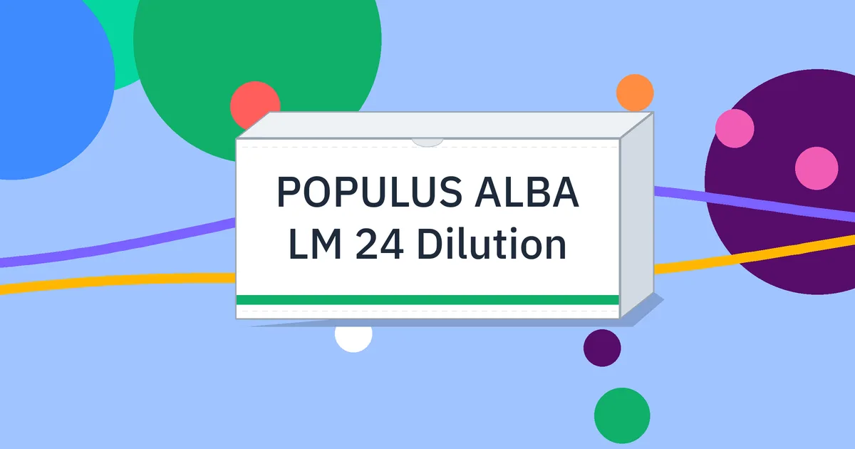 Symbolbild: Packung mit der Aufschrift POPULUS ALBA LM 24 Dilution (PZN 13663937) – Verfügbarkeit und Bezug in Apotheken in Frankfurt am Main