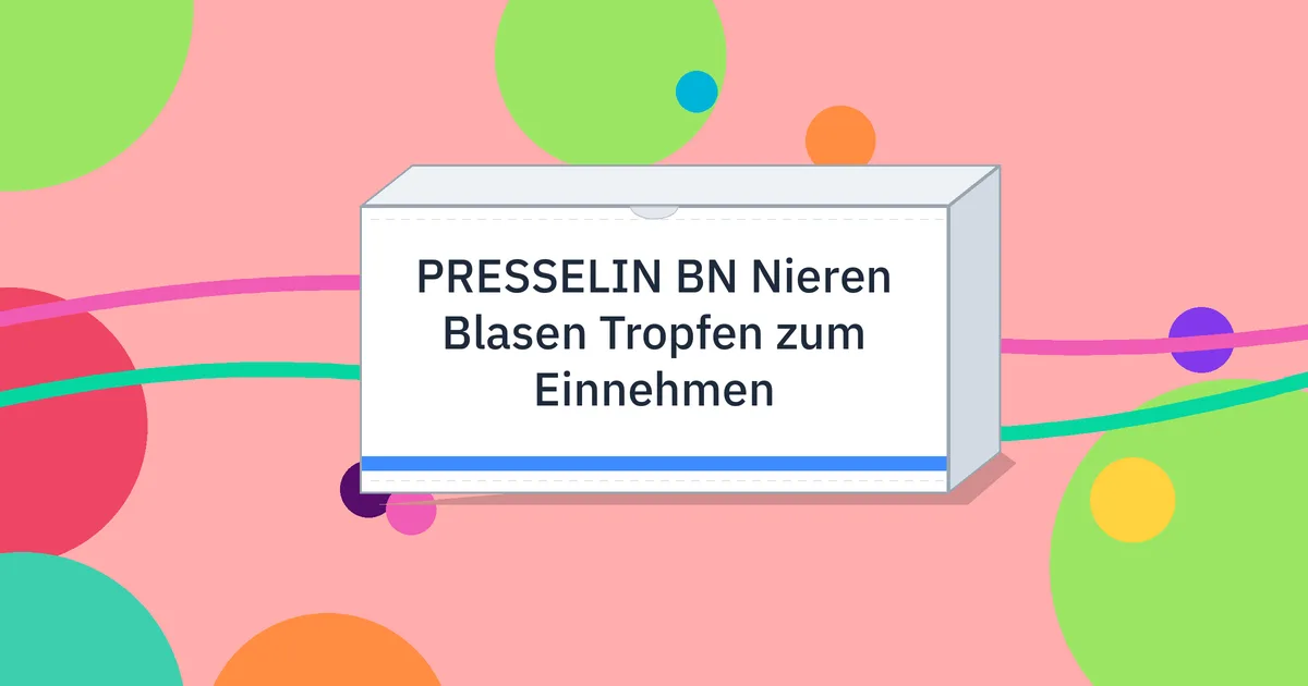 Symbolbild: Packung mit der Aufschrift PRESSELIN BN Nieren Blasen Tropfen zum Einnehmen (PZN 02075427) – Verfügbarkeit und Bezug in Apotheken in Frankfurt am Main