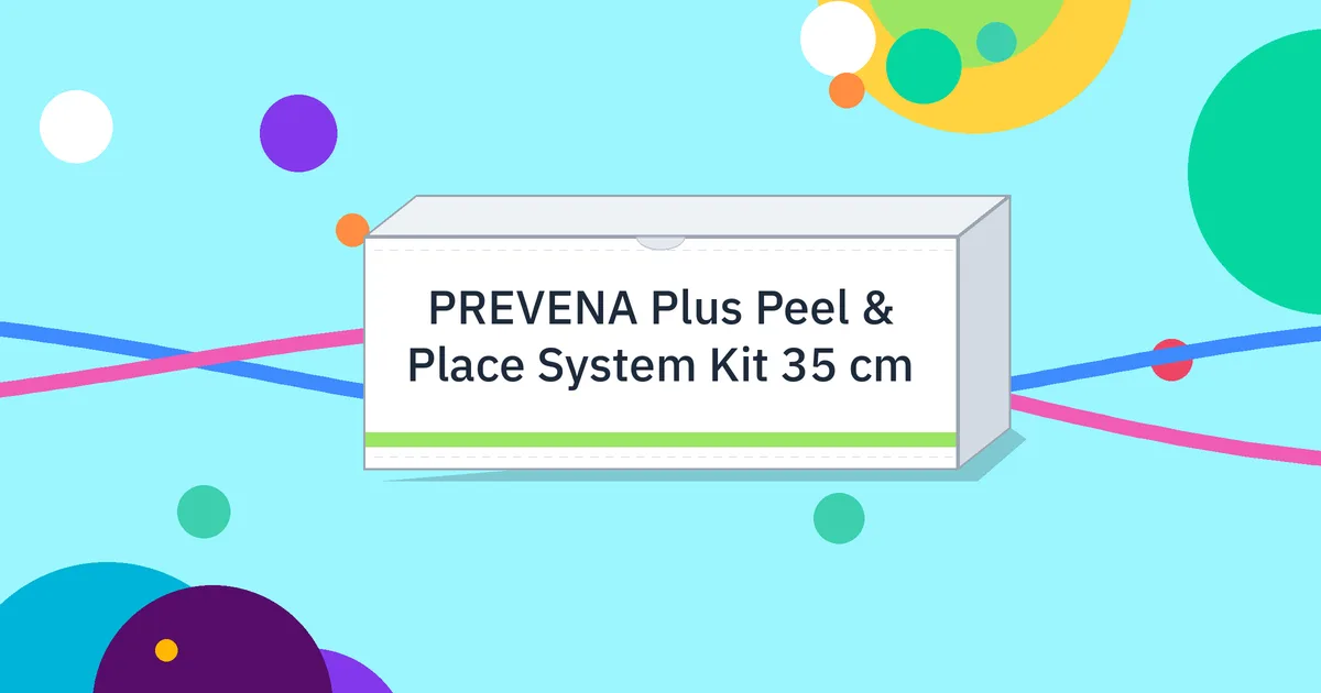 Symbolbild: Packung mit der Aufschrift PREVENA Plus Peel & Place System Kit 35 cm (PZN 17996512) – Verfügbarkeit und Bezug in Apotheken in Frankfurt am Main