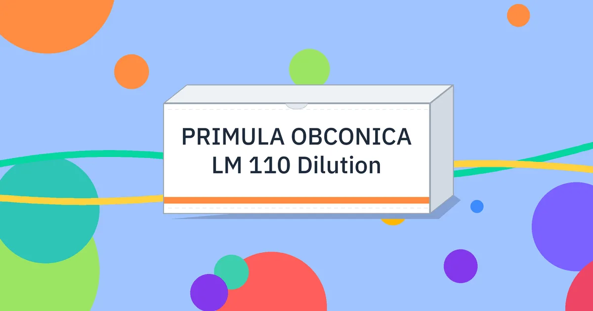 Symbolbild: Packung mit der Aufschrift PRIMULA OBCONICA LM 110 Dilution (PZN 13667349) – Verfügbarkeit und Bezug in Apotheken in Frankfurt am Main