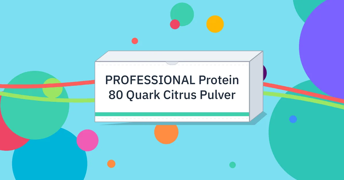 Symbolbild: Packung mit der Aufschrift PROFESSIONAL Protein 80 Quark Citrus Pulver (PZN 07304938) – Verfügbarkeit und Bezug in Apotheken in Frankfurt am Main