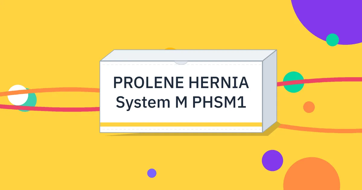 Symbolbild: Packung mit der Aufschrift PROLENE HERNIA System M PHSM1 (PZN 20896180) – Verfügbarkeit und Bezug in Apotheken in Frankfurt am Main