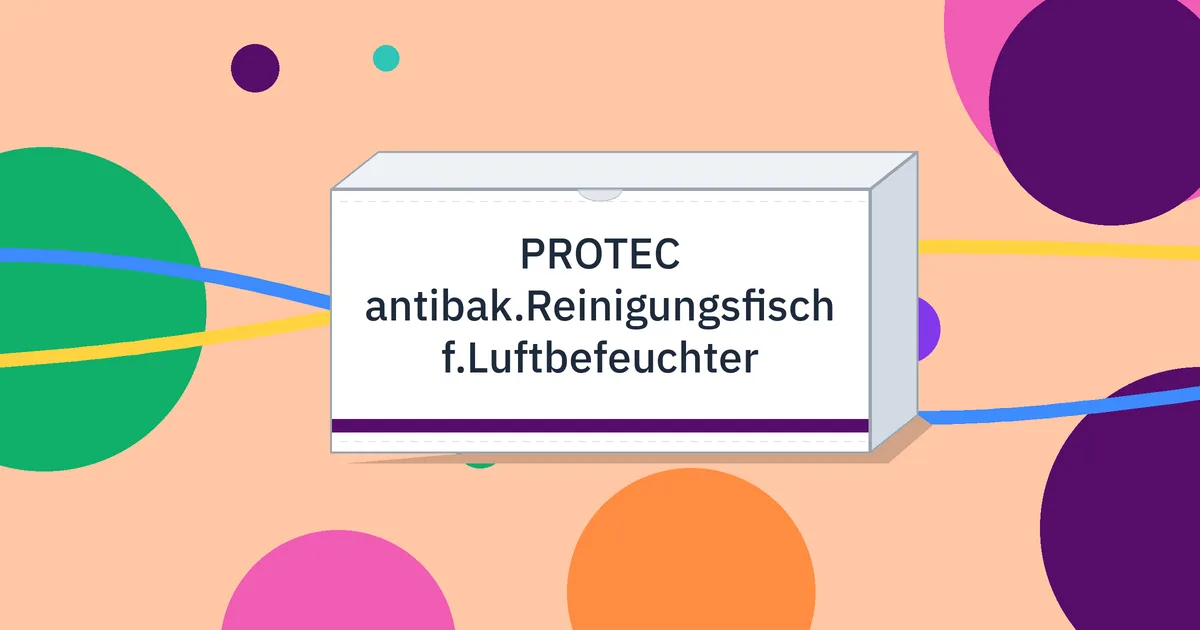 Symbolbild: Packung mit der Aufschrift PROTEC antibak.Reinigungsfisch f.Luftbefeuchter (PZN 09339941) – Verfügbarkeit und Bezug in Apotheken in Frankfurt am Main
