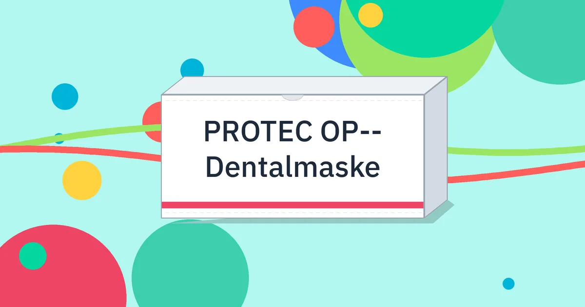 Symbolbild: Packung mit der Aufschrift PROTEC OP--Dentalmaske (PZN 00068771) – Verfügbarkeit und Bezug in Apotheken in Frankfurt am Main