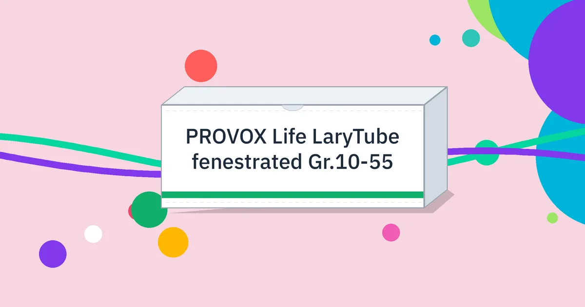 Symbolbild: Packung mit der Aufschrift PROVOX Life LaryTube fenestrated Gr.10-55 (PZN 19625292) – Verfügbarkeit und Bezug in Apotheken in Frankfurt am Main