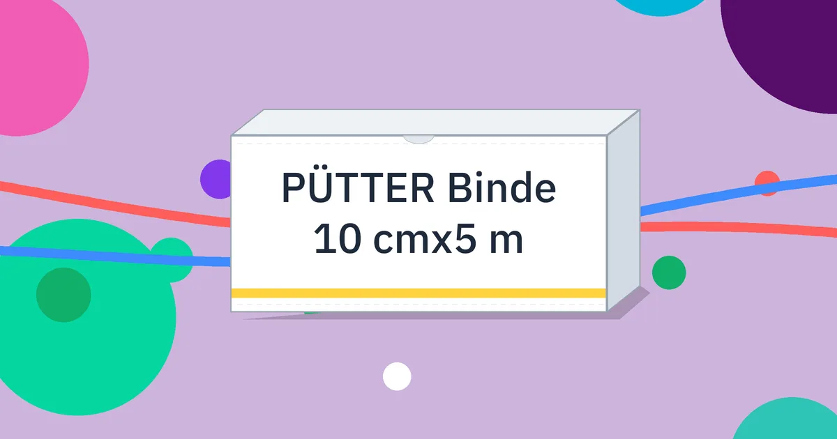 Symbolbild: Packung mit der Aufschrift PÜTTER Binde 10 cmx5 m (PZN 17516742) – Verfügbarkeit und Bezug in Apotheken in Frankfurt am Main
