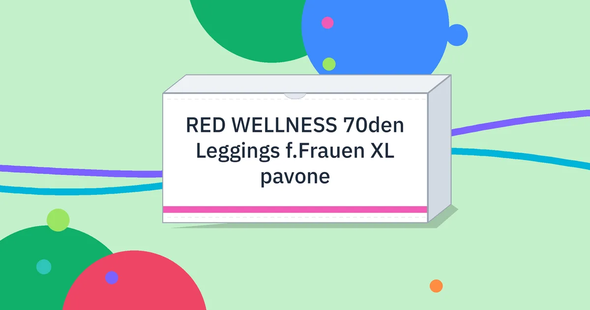 Symbolbild: Packung mit der Aufschrift RED WELLNESS 70den Leggings f.Frauen XL pavone (PZN 16175003) – Verfügbarkeit und Bezug in Apotheken in Frankfurt am Main