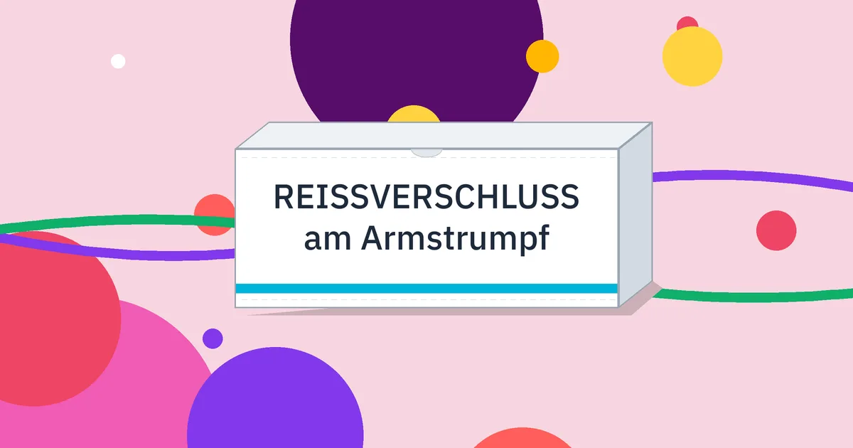 Symbolbild: Packung mit der Aufschrift REISSVERSCHLUSS am Armstrumpf (PZN 20318603) – Verfügbarkeit und Bezug in Apotheken in Frankfurt am Main