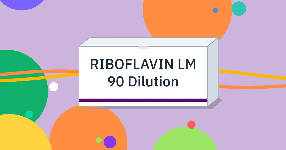 Symbolbild: Packung mit der Aufschrift RIBOFLAVIN LM 90 Dilution (PZN 13054701) – Verfügbarkeit und Bezug in Apotheken in Frankfurt am Main