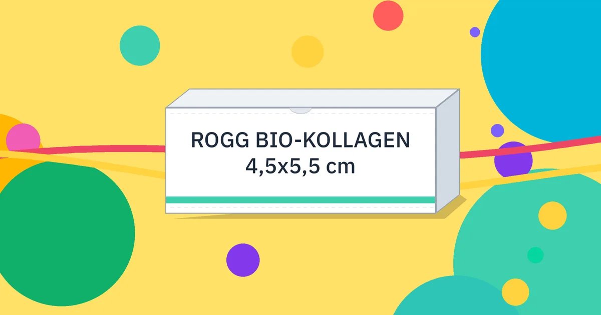 Symbolbild: Packung mit der Aufschrift ROGG BIO-KOLLAGEN 4,5x5,5 cm (PZN 01630306) – Verfügbarkeit und Bezug in Apotheken in Frankfurt am Main