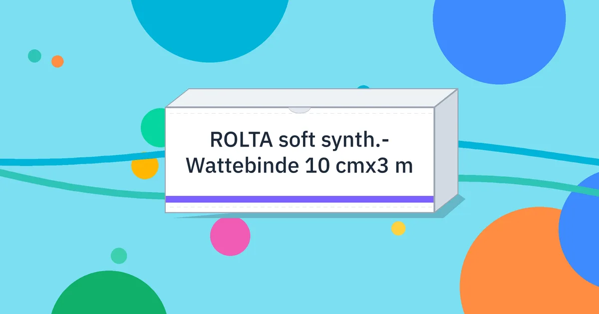 Symbolbild: Packung mit der Aufschrift ROLTA soft synth.-Wattebinde 10 cmx3 m (PZN 04456524) – Verfügbarkeit und Bezug in Apotheken in Frankfurt am Main