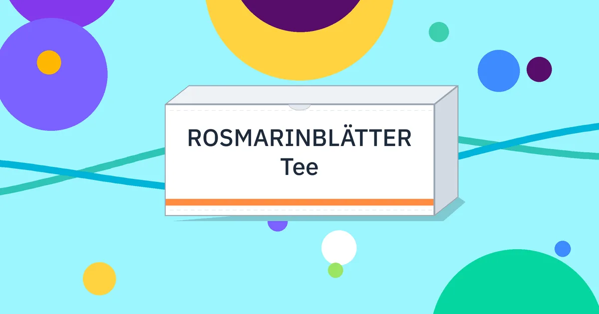 Symbolbild: Packung mit der Aufschrift ROSMARINBLÄTTER Tee (PZN 10629354) – Verfügbarkeit und Bezug in Apotheken in Frankfurt am Main