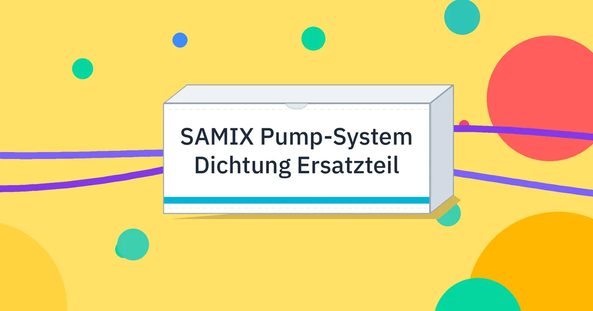Symbolbild: Packung mit der Aufschrift SAMIX Pump-System Dichtung Ersatzteil (PZN 19987612) – Verfügbarkeit und Bezug in Apotheken in Frankfurt am Main