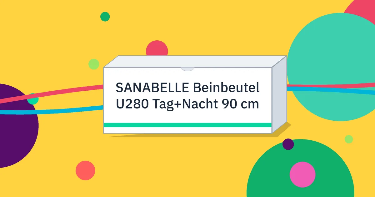 Symbolbild: Packung mit der Aufschrift SANABELLE Beinbeutel U280 Tag+Nacht 90 cm (PZN 09228101) – Verfügbarkeit und Bezug in Apotheken in Frankfurt am Main