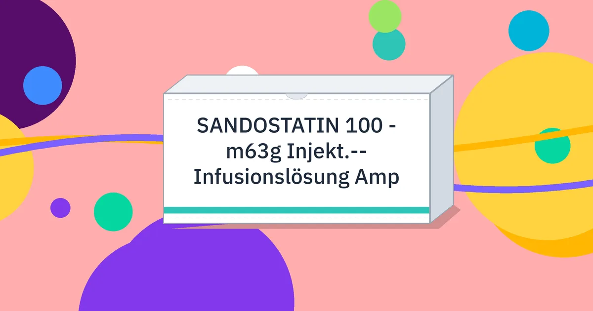 Symbolbild: Packung mit der Aufschrift SANDOSTATIN 100 -m63g Injekt.--Infusionslösung Amp (PZN 07513398) – Verfügbarkeit und Bezug in Apotheken in Frankfurt am Main