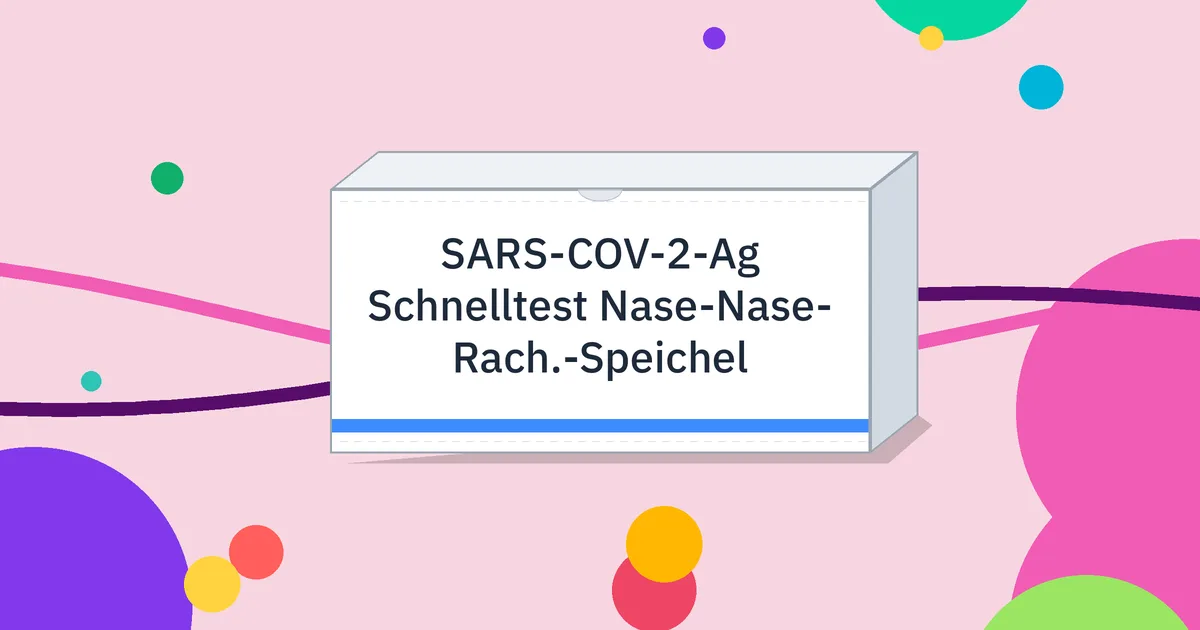 Symbolbild: Packung mit der Aufschrift SARS-COV-2-Ag Schnelltest Nase-Nase-Rach.-Speichel (PZN 18190283) – Verfügbarkeit und Bezug in Apotheken in Frankfurt am Main
