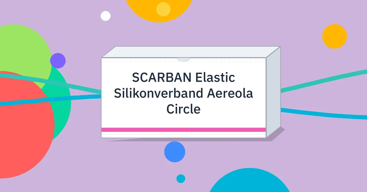 Symbolbild: Packung mit der Aufschrift SCARBAN Elastic Silikonverband Aereola Circle (PZN 04740521) – Verfügbarkeit und Bezug in Apotheken in Frankfurt am Main