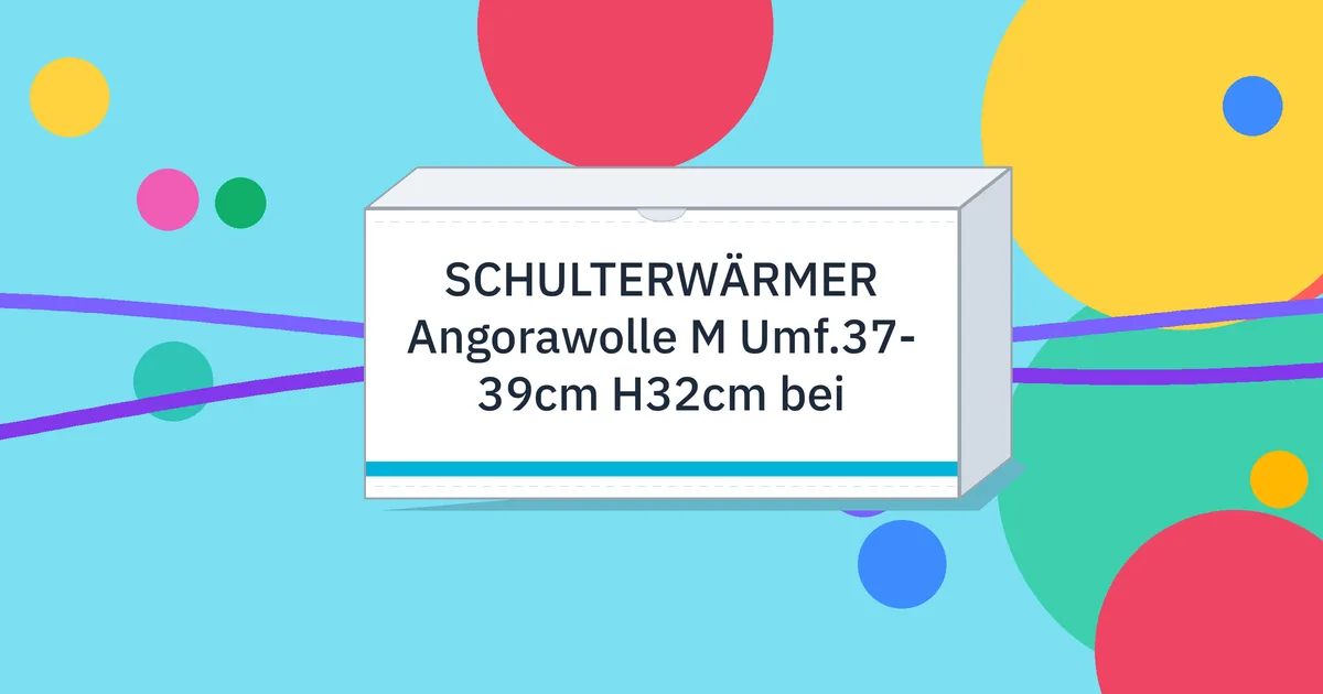 Symbolbild: Packung mit der Aufschrift SCHULTERWÄRMER Angorawolle M Umf.37-39cm H32cm bei (PZN 19502856) – Verfügbarkeit und Bezug in Apotheken in Frankfurt am Main