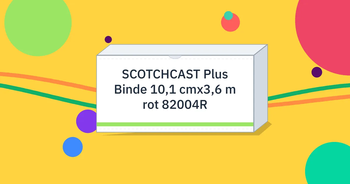 Symbolbild: Packung mit der Aufschrift SCOTCHCAST Plus Binde 10,1 cmx3,6 m rot 82004R (PZN 02700090) – Verfügbarkeit und Bezug in Apotheken in Frankfurt am Main