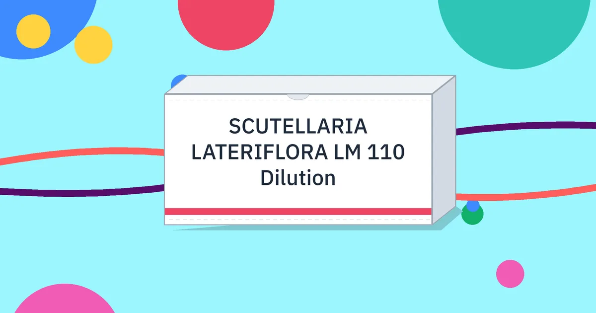 Symbolbild: Packung mit der Aufschrift SCUTELLARIA LATERIFLORA LM 110 Dilution (PZN 13185219) – Verfügbarkeit und Bezug in Apotheken in Frankfurt am Main