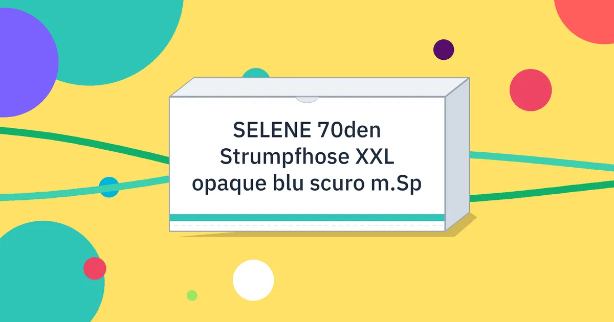 Symbolbild: Packung mit der Aufschrift SELENE 70den Strumpfhose XXL opaque blu scuro m.Sp (PZN 16173702) – Verfügbarkeit und Bezug in Apotheken in Frankfurt am Main
