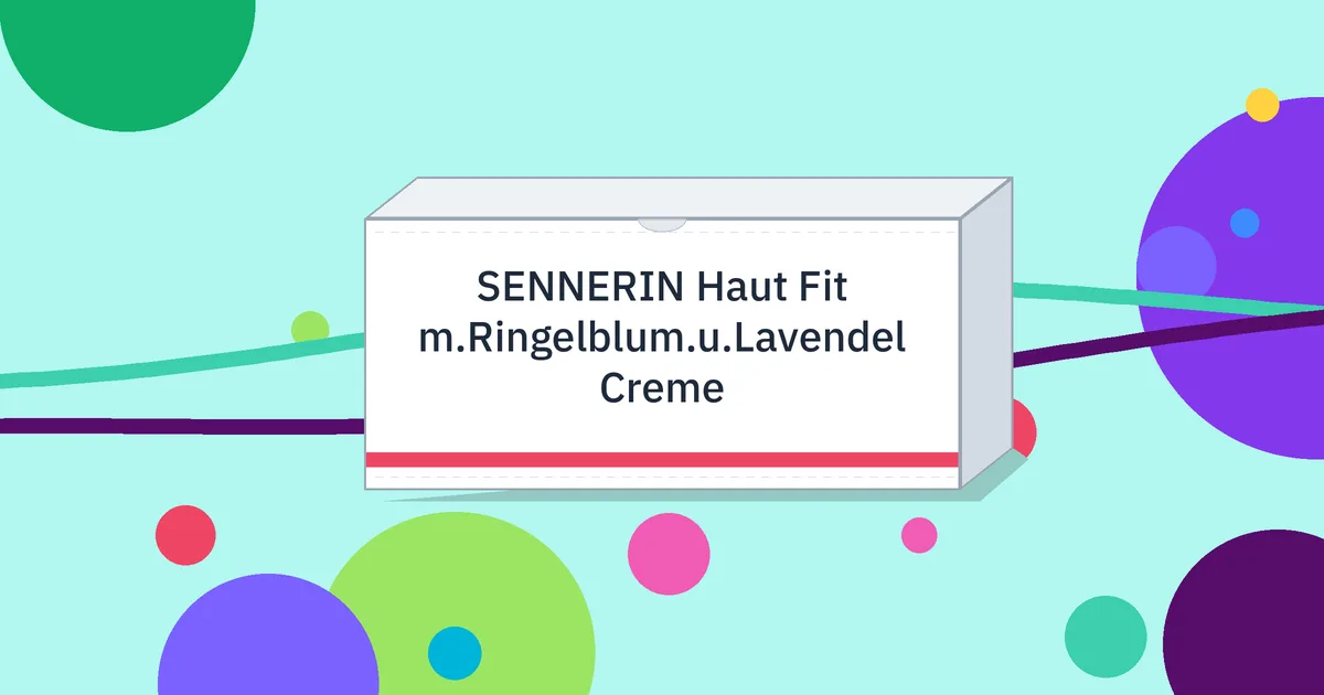 Symbolbild: Packung mit der Aufschrift SENNERIN Haut Fit m.Ringelblum.u.Lavendel Creme (PZN 06678602) – Verfügbarkeit und Bezug in Apotheken in Frankfurt am Main
