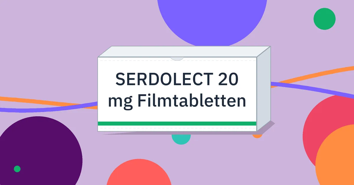 Symbolbild: Packung mit der Aufschrift SERDOLECT 20 mg Filmtabletten (PZN 06331844) – Verfügbarkeit und Bezug in Apotheken in Frankfurt am Main