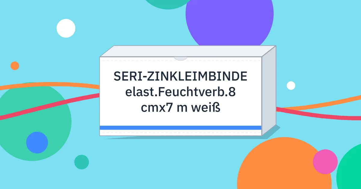 Symbolbild: Packung mit der Aufschrift SERI-ZINKLEIMBINDE elast.Feuchtverb.8 cmx7 m weiß (PZN 19837479) – Verfügbarkeit und Bezug in Apotheken in Frankfurt am Main