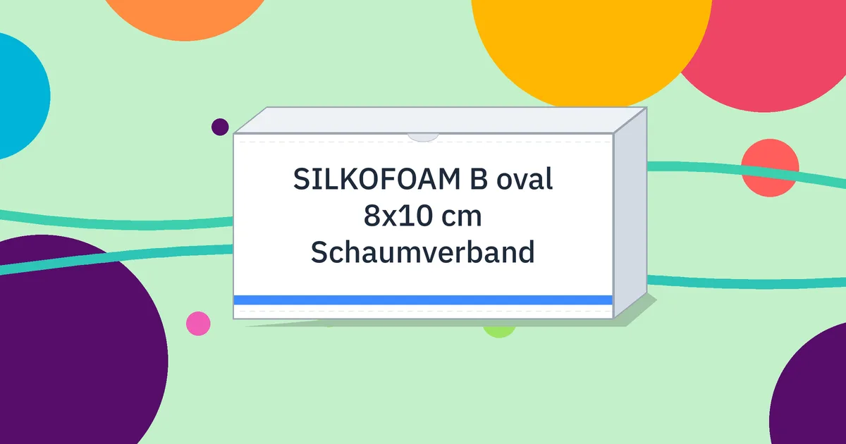 Symbolbild: Packung mit der Aufschrift SILKOFOAM B oval 8x10 cm Schaumverband (PZN 12409088) – Verfügbarkeit und Bezug in Apotheken in Frankfurt am Main