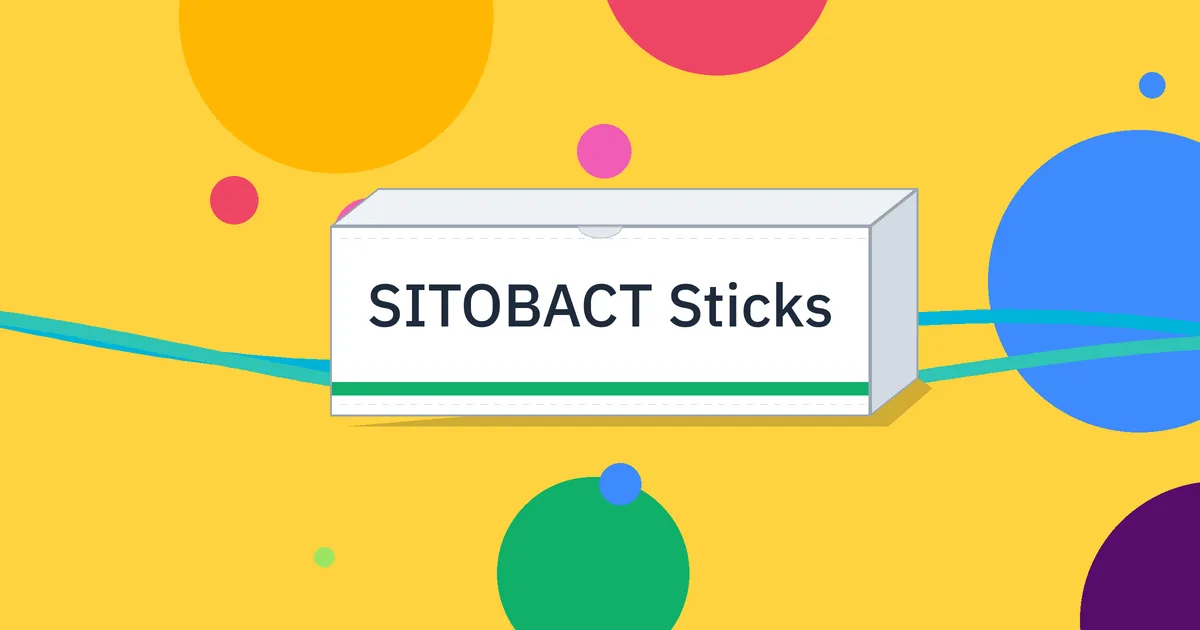 Symbolbild: Packung mit der Aufschrift SITOBACT Sticks (PZN 18862446) – Verfügbarkeit und Bezug in Apotheken in Frankfurt am Main