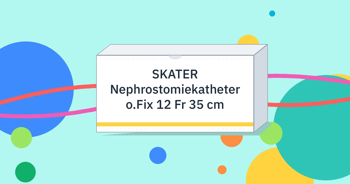 Symbolbild: Packung mit der Aufschrift SKATER Nephrostomiekatheter o.Fix 12 Fr 35 cm (PZN 06769842) – Verfügbarkeit und Bezug in Apotheken in Frankfurt am Main