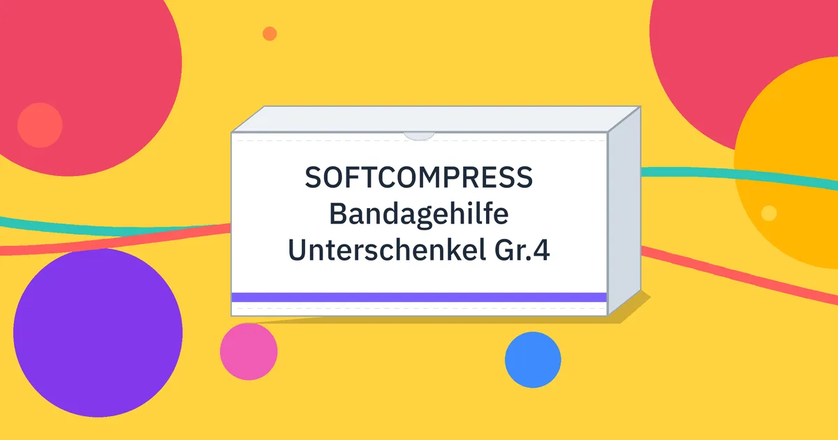 Symbolbild: Packung mit der Aufschrift SOFTCOMPRESS Bandagehilfe Unterschenkel Gr.4 (PZN 13505718) – Verfügbarkeit und Bezug in Apotheken in Frankfurt am Main