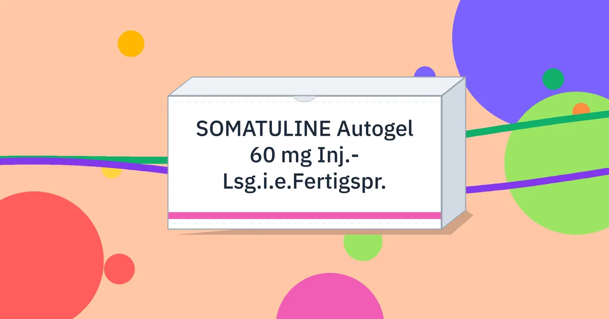 Symbolbild: Packung mit der Aufschrift SOMATULINE Autogel 60 mg Inj.-Lsg.i.e.Fertigspr. (PZN 17364410) – Verfügbarkeit und Bezug in Apotheken in Frankfurt am Main